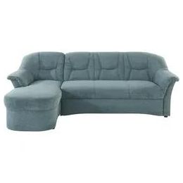 Ecksofa DOMO collection "Sarafina zeitlos und komfortabel, optional mit Federkern, L-Form", blau (petrol), B:232cm H:83cm T:146cm, Luxus-Microfaser (92% Polyester, 8% Nylon);Microfaser PRIMABELLE (100% Polyester);Microfaser PRIMABELLE (100% Polyester) / Struktur (90% Polyester; 10% Polyacryl), Sofas, Ecksofa, wahlweise mit Bettfunktion