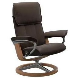 Relaxsessel stressless "Admiral", braun (braun batick), B:93cm H:103cm T:79cm, Leder BATICK: BATICK ist ein leicht korrigiertes, durchgef&auml;rbtes und genarbtes M&ouml;belleder, bei dem die meisten Unebenheiten und Spuren in der Regel entfernt wurden., Sessel, Relaxsessel, mit Signature Base, Gr&ouml;&szlig;e M & L, Gestell Eiche