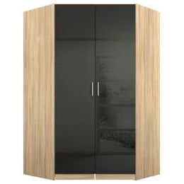 Eckkleiderschrank Rauch "Kleiderschrank Schrank Eckschrank Ankleide Garderobe CELLE", grau (struktureichefarben hell, hochglanz grau), B:117cm H:197cm T:117cm, Holzwerkstoff, Schr&auml;nke, Eckkleiderschrank, optional mit Spiegel oder Hochglanzfront MADE IN GERMANY