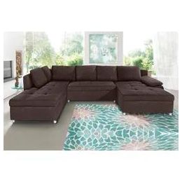 Home Affaire Wohnlandschaft OTTO HOME "Labene U-Form", braun (dunkelbraun), B:326cm H:82cm T:90cm, Struktur fein (95% Polyester, 5% Polyamid);Luxus-Microfaser ALTARA NUBUCK (100% Polyester);Kunstleder SOFTLUX / Struktur (100% Polyester);Struktur (100% Polyester), Sofas, Wohnlandschaft, wahlweise mit Schlaffunktion und Bettkasten