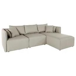 Ecksofa OTTO HOME "N&ouml;re L-Form", beige, B:262cm H:74cm T:172cm, Samtoptik (100% Polyester);Struktur (100% Polypropylene);Webstoff (100% Polyester);Struktur fein (100% Polyester);Luxus-Microfaser Lederoptik (100% Polyester);Baumwoll-/Leinenmix (60% Baumwolle/40% Leinen), Sofas, Ecksofa, 3 Teile, in vielen Bezugsqualit&auml;ten und Farben. Modulteile s. "N&ouml;re"