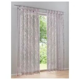 Gardine Heine HOME Gr. 4, lila (mauve), B:140cm H:245cm, Polyester, Viskose, Gardinen, Gardine