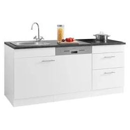 K&uuml;chenzeile Optifit "Mini", wei&szlig; (k&uuml;che: wei&szlig;, korpus: wei&szlig;, arbeitsplatte: anthrazit), B:180cm H:85cm T:60cm, Komplettk&uuml;chen-Sets, K&uuml;chenzeile, Breite 180 cm, mit E-Ger&auml;ten, mit Arbeitsplatte