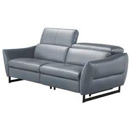 2,5-Sitzer Egoitaliano "Dafne, elegantes Designsofa mit hohem Sitzkomfort", blau (himmelblau), B:208cm H:97cm T:108cm, Leder &raquo;BULL&laquo; (echtes Rindsleder). Geschliffenes, pigmentiertes und behandeltes Rindsleder mit einer Dicke von 1, 3-1, 5 mm. Dieses Leder zeigt eine ziemlich weiche Hand mit einem halb undurchsichtigen Aussehen. Es handelt sich um ein gesch&uuml;tztes Leder. Eine leichte Deckschicht sch