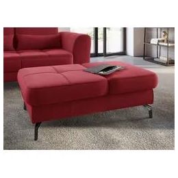 Sit & More Hocker SIT & MORE "Bendigo", rot, B:114cm H:42cm T:71cm, Hocker, Polsterhocker, mit Klappfunktion, Bodenfreiheit 12 cm, wahlweise in 2 Fu&szlig;farben