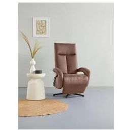 Sit & More TV-Sessel SIT & MORE "Tycoon", braun (haselnuss), B:74cm H:117cm T:85cm, 100% Polyester, Sessel, wahlweise manuell, mit zwei Motoren oder mit Akku oder mit 2 Motoren