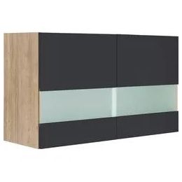 Glash&auml;ngeschrank Optifit "Roth", schwarz (anthrazit, wildeichefarben), B:100cm H:57,6cm T:34,6cm, Schr&auml;nke, Glash&auml;ngeschrank, Breite 100 cm