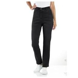 High-waist-Jeans Classic Basics, Damen, Gr. 44, Normalgr&ouml;&szlig;en, schwarz (schwarz denim), 81% Baumwolle, 17% Polyester, 2% Elasthan, unifarben, lang, Jeans High-Waist-Jeans