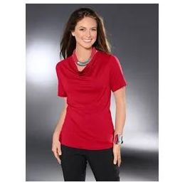 Wasserfallshirt Inspirationen "Shirt", Damen, Gr. 40, rot, 95% Viskose, 5% Elasthan, unifarben, Wasserfallausschnitt, Shirts