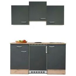 K&uuml;chenzeile Flex-Well "Morena", k&uuml;che: grau, korpus: san remo eiche, arbeitsplatte: san remo eiche, B:150,5cm T:60cm, Komplettk&uuml;chen-Sets, K&uuml;chenzeile, mit E-Ger&auml;ten, Breite 150,5 cm
