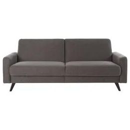 3-Sitzer exxpo - SOFA FASHION "Samso, elegant und bequem, toller Sitzkomfort, Schlafsofa", grau (grau melange), B:222cm H:89cm T:93cm, Sofas, Kippcouch, inklusive Bettfunktion und Bettkasten, Komfortsitzh&ouml;he 49cm