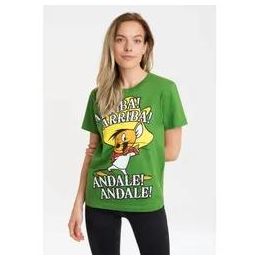 T-Shirt logoshirt "Looney Tunes - Speedy Gonzales", Damen, Gr. S, gr&uuml;n (hellgr&uuml;n), 100% Baumwolle, bedruckt, normal, Rundhals, Shirts T-Shirt, mit lizenziertem Print