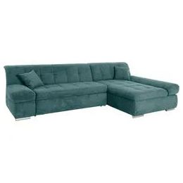 Ecksofa DOMO collection "Mona L-Form", blau (petrol), B:297cm H:80cm T:173cm, Struktur fein 100% Polyester;Chenilleoptik 100% Polyester;SOFTLUX/Struktur fein 100% Polyester, Sofas, Ecksofa, wahlweise mit Bettfunktion
