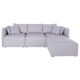 Ecksofa OTTO HOME "N&ouml;re L-Form", grau (hellgrau), B:262cm H:74cm T:172cm, Samtoptik (100% Polyester);Struktur (100% Polypropylene);Webstoff (100% Polyester);Struktur fein (100% Polyester);Luxus-Microfaser Lederoptik (100% Polyester);Baumwoll-/Leinenmix (60% Baumwolle/40% Leinen), Sofas, Ecksofa, 3 Teile, in vielen Bezugsqualit&auml;ten und Farben. Modulteile s. "N&ouml;re"