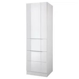 Seitenschrank KOCHSTATION "KS-Brindisi", wei&szlig; (wei&szlig; hochglanz, wei&szlig;), B:60cm H:200cm T:60cm, Holzwerkstoff, MDF, Schr&auml;nke, Seitenschrank, 60 cm breit, 200 cm hoch, viel Stauraum