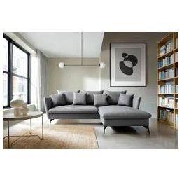 Ecksofa OTTO HOME "LIVORNO,258 cm, L-Form", grau (anthrazit), B:258cm H:91cm, 100% Polyester;PU-Schaum und Nosag-Federung.;Federung Ottoman : 12 x Feder Type B 1650mm;Ferderung 2 Sitzer: 10 x Feder Type B 650 mm;Sitz und Funktion: Schaum T30/40 8 cm., Sofas, Ecksofa, Schlaffunktion u. Bettkasten (139/224cm), Samt, Struktur, Webstoff