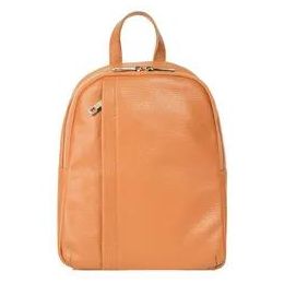 Cityrucksack Samantha Look, Damen, Gr. B/H/T: 29cm x 9cm, onesize, orange, Leder, Rindsleder, Rucks&auml;cke Cityrucksack, Echt Leder, Made in Italy