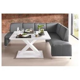 Eckbank exxpo - SOFA FASHION "Intenso, viele Bezugsstoffe Cord, Leder, Struktur 244/157 cm (B/T)", grau (anthrazit), B:244cm H:91cm T:157cm, NaturLeder;Strukturstoff (Zusammensetzung: Polyester 100%);Luxus-Microfaser (Zusammensetzung: Aufgeflockte 100% Polyester Schicht mit Pr&auml;gung);Cord (Zusammensetzung: Polyester 100%), Sitzb&auml;nke, Eckbank, hohe Bodenfreiheit, frei im Raum stellbar, hoher Sitzkom