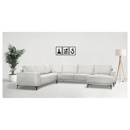 Wohnlandschaft OTTO HOME "OLAND U-Form, XXL, B: 342 cm, Skandi-Design", braun (latte), B:342cm H:85cm T:260cm, 100% Polyester, Sofas, Wohnlandschaft, Skandi-Design in Struktur, Flachgewebe, Luxus-Microfaser, Boucle