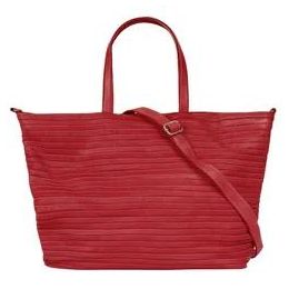 Shopper Samantha Look, Damen, Gr. B/H/T: 37cm x 30cm x 14cm onesize, rot, Leder, leicht gl&auml;nzend, unifarben, Taschen Shopper, echt Leder, Made in Italy