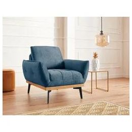 Sessel exxpo - SOFA FASHION "Palic, Loungesessel mit R&uuml;ckenverstellung, hoher Entspannungskomfort", blau (denim), B:92cm H:87cm T:95cm, Sessel, Sessel, inklusive R&uuml;ckenverstellung. Vom Sessel zum Hochlehner. Relaxsessel