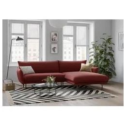 Ecksofa OTTO HOME "Stine L-Form", rot (dunkelrot), B:249cm H:86cm T:159cm, Struktur (100% Polyester);Struktur weich (85% Polyester/15% Nylon);Samtoptik (100% Polyester), Sofas, Ecksofa, Besonderes Design durch Kissenoptik und Keder, by Morten Georgsen