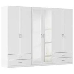 Dreht&uuml;renschrank Rauch "Kleiderschrank Schrank Garderobe W&auml;scheschrank BORBONA", wei&szlig; (alpinwei&szlig;), B:271cm H:210cm T:54cm, Holzwerkstoff, Schr&auml;nke, Dreht&uuml;renschrank, in 2 Breiten, mit Spiegel und vielen Farbkombinationen MADE IN GERMANY