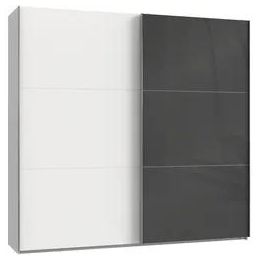 Schwebet&uuml;renschrank wimex "Level by fresh to go", wei&szlig; (wei&szlig;, grauglas), B:250cm H:236cm T:65cm, Schr&auml;nke, Schwebet&uuml;renschrank, mit jeweils einer Glast&uuml;r