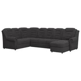 Wohnlandschaft Home Affaire "Boston U-Form", grau (anthrazit), B:333cm H:102cm T:216cm, 100% Polyester, Sofas, Wohnlandschaft, mit hoher R&uuml;ckenlehne, wahlweise mit Bettfunktion & Stauraum