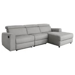 Ecksofa Home Affaire "Sentrano, L-Form", grau (hellgrau), B:275cm H:82cm T:164cm, NaturLEDER/Kunstleder (Das Leder hat eine Dicke von 0, 9-1, 0 mm);Kunstleder;Webstoff (95% Polyester, 5% Nylon);Struktur fein (95% Polyester, 5% Nylon), Sofas, Ecksofa, 275 cm, man. o. elektr. Relaxfunktion und USB/Kopfverstellung