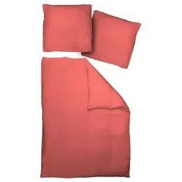 Bettw&auml;sche Adam "Uni Collection light", rot, B/L: 155cm x 200cm, 1 Stk., 1 Stk., Renforc&eacute;, B/L: 80cm x 80cm, 2 Stk., Renforc&eacute;, Obermaterial: 100% Baumwolle, Bettw&auml;sche, Bettw&auml;sche, aus 100 % Bio-Baumwolle, 2 teilig - Bettw&auml;sche Set