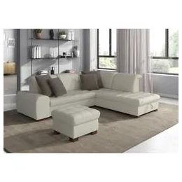 Sit & More Ecksofa SIT & MORE "Luxor L-Form", beige (creme), B:259cm H:82cm T:224cm, Luxus-Microfaser ALTARA NUBUCK (100% Polyester);Soft clean (98% Polyester, 2% Polyamid);Struktur fein (100% Polyester), Sofas, Ecksofa, wahlweise mit Bettfunktion, Stauraum und Kopfteilverstellung