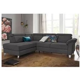 Sit & More Ecksofa SIT & MORE "Arngast L-Form", grau (graphit), B:245cm H:84cm T:194cm, Sofas, Ecksofa, inklusive Kopfteilverstellung und Federkern