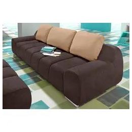 Big-Sofa Home Affaire "Bono", braun (dunkelbraun, caramel), B:266cm H:90cm T:102cm, Luxus-Microfaser ALTARA NUBUCK (100% Polyester);Luxus-Microfaser ALTARA NUBUCK (100% Polyester);Samtstruktur (95% Polyester, 5% Polyamid), Sofas, Big-Sofa