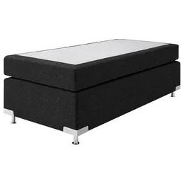 Boxspringbett "Holland", grau (charcoal), B:92cm L:201cm, Strukturstoff (77% Polyester und 23% Viskose), Westfalia Schlafkomfort, Komplettbetten, Boxspringbett, ohne Kopfteil, frei im Raum stellbar