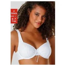Dekollet&eacute;-BH Petite Fleur, Damen, Gr. 80, Cup B, schwarz-wei&szlig; (wei&szlig;, schwarz), Microtouch, Obermaterial: 82% Polyamid (TACTEL), 18% Elasthan (LYCRA), BHs, mit B&uuml;gel und sch&ouml;nen Raffungen im Cup, Dessous