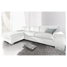 Ecksofa DOMO collection "Star, zeitlose Formensprache, elegante Optik, Breite 248cm, L-Form", wei&szlig; (altwei&szlig;), B:248cm H:74cm T:150cm, Softlux-Kunstleder;Primabelle-Microfaser;Struktur (90% Polyester und 10% Polyacryl), Sofas, Ecksofa, wahlweise mit Bettfunktion