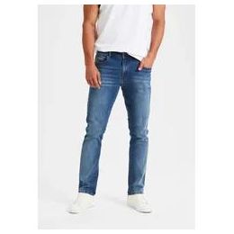 5-Pocket-Jeans Buffalo "Straight-fit", Herren, Gr. 34, L&auml;nge 32, blau (schwarz, blau, denim), Jeans, Obermaterial: 98% Baumwolle, 2% Elasthan, Destroyed-Effekte, straight fit lang, Jeans 5-Pocket-Jeans, mit normaler Bundh&ouml;he, aus elastischer Denim-Qualit&auml;t