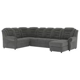 Wohnlandschaft Home Affaire "Boston U-Form", grau (anthrazit), B:333cm H:102cm T:216cm, 100% Polyester, Sofas, Wohnlandschaft, mit hoher R&uuml;ckenlehne, wahlweise mit Bettfunktion & Stauraum