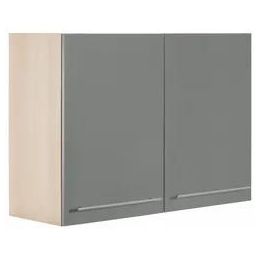 H&auml;ngeschrank Optifit "Bern", grau (basaltgrau, akaziefarben), B:100cm H:70,4cm T:34,9cm, Schr&auml;nke, H&auml;ngeschrank, Breite 100 cm, 70 cm hoch, 2 T&uuml;ren, mit Metallgriffen