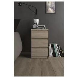 Kommode Inosign "Naia", braun (jackson hickory), B:40,4cm H:70,1cm T:50cm, Holzwerkstoff, Sideboards, Kommode, Elegante und modernes Sideboard mit 3 ger&auml;umigenSchubladen