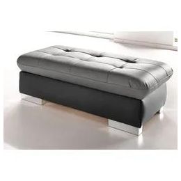 Sit & More Hocker SIT & MORE "Palomino", schwarz (schwarz, steingrau), B:100cm H:41cm T:64cm, Kunstleder SOFTLUX/Feinstruktur (100% Polyester);NaturLEDER (echtes Rindsleder) Sitzfl&auml;che. Korpus im andersfarbigen Kunstleder SOFTLUX bezogen;Kunstleder SOFTLUX/Struktur (100% Polyester), Hocker, Hocker, mit Stauraum