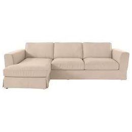 Ecksofa Home Affaire "Vintage L-Form", beige (sand), B:284cm H:83cm T:165cm, 100%PES, Sofas, Ecksofa, 3-Sitzer Polsterecke im Landhausstil, mit abnehmbarer Husse