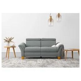 2,5-Sitzer Home Affaire "Lindgren", grau, B:185cm H:84cm T:93cm, 100% Polyester, Sofas, wahlweise mit TV-Funktion, links oder beidseitig, Kopfteilverstellung