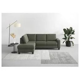 Ecksofa Home Affaire "Summer L-Form", gr&uuml;n (olive), B:236cm H:91cm T:170cm, 95% Polyester, 5% Polyamid, Sofas, Ecksofa, mit Ottomane, mit oder ohne Bettfunktion und Bettkasten, Cord-Bezug