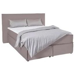 Boxspringbett "Yuma", grau (hellgrau), B:173cm L:213cm, 100% Polyester, LeGer Home by Lena Gercke, Komplettbetten, Boxspringbett, incl. Topper, in 4 Breiten, 3 Matratzenarten und je 2 H&auml;rtegraden