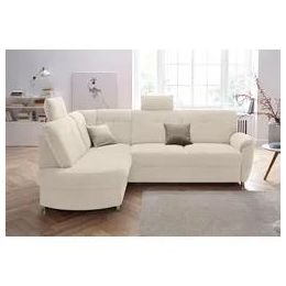Sit & More Ecksofa SIT & MORE "Sonoma L-Form", beige (creme), B:246cm H:91cm T:176cm, Kunstleder SOFTLUX;Luxus-Microfaser ALTARA NUBUCK (100% Polyester);Luxus-Microfaser (90% Polyester, 10% Polyamid), Sofas, Ecksofa, wahlweise mit Bettfunktion und Bettkasten