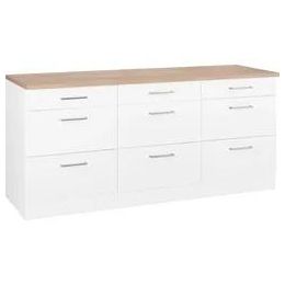 Unterschrank KOCHSTATION "KS-Visby", wei&szlig;, B:180cm H:85cm T:60cm, Schr&auml;nke, Unterschrank, Breite 180 cm