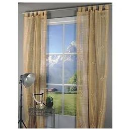 Gardine "Stellisee" Gr. 1, braun (braun, beige), B:105cm H:245cm, Polyester, HOSSNER - ART OF HOME DECO, Gardinen, Gardine, Schlaufenschal im besonderen Design