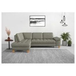 Sit & More Ecksofa SIT & MORE "Westham L-Form", grau, B:261cm H:88cm T:179cm, 100% Polyester, Sofas, Ecksofa, mit Ottomane, mit oder ohne Bettfunktion, Bettkasten, Verstellung